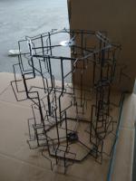 China Greating Cards Rotating Metal Table Top Display Stands With 24 Pockets KD Construction for sale