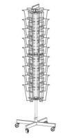 China 3 Sides Iron Wire Metal Book Display Stand For Magazines And Books Customized Size for sale
