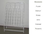 China 4 Column Magazine Floor Stand , 32 Wire Magazine Display Racks With Caster for sale