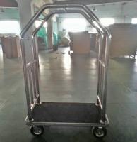 China Bright Luggage Cart Hotel Display Stand With Hooks / Luggage Cart Hotel Luggage Dolly for sale