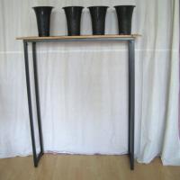China Wooden And Metal Plant Display Rack , Bamboo Shelves Plant Display Stand for sale