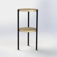 China Round Shelves Bamboo And Metal Home Display Rack Floor Type For Living Room for sale