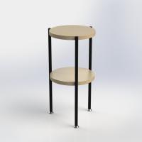 China Round Shelves Bamboo And Metal Home Display Rack Floor Type For Living Room for sale