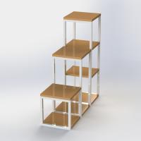 China Square Shelves Storage Display Rack / Bamboo And Metal House Display Stand for sale