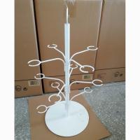China 12 Arms White Cocktail Tree Stand Rack , 3 Layers Wine Glass Metal Display Rack for sale