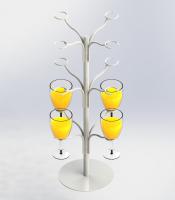 China 12 Arms White Cocktail Tree Stand Rack , 3 Layers Wine Glass Metal Display Rack for sale