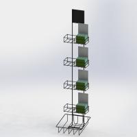 China 4 Tiers Steel Tea Box Display Stand / Wire Basket Base Display Rack For Tea Pack for sale