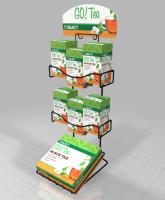 China 4 Tiers Steel Tea Box Display Stand / Wire Basket Base Display Rack For Tea Pack for sale