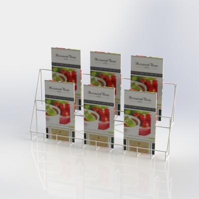 China Metal Counter Top Literature Display Rack Folded Wire Holder For Brochures for sale