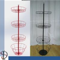 China Toy Metal Baskets Display Rack Round Wire Shelves Spinner Floor Display Stand for sale