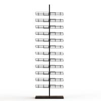 China Double Sides Floor Hat Rack 24- Layers Wire Baseball Cap Display Rack for sale