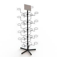 China Spinner Hat Metal Clothing Display Rack / Multiple Hooks Baseball Hat Display Rack for sale