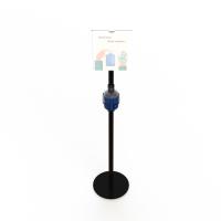 China Soap Hand Sanitizer Dispenser 120cm Metal Floor Stand With Sign Holder for sale