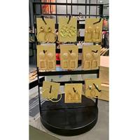 China Double Sides Rotated Metal Table Top Display Stands With Top Sign For Brand Logo for sale