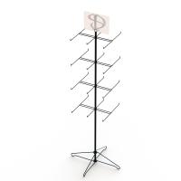 China 24 Pegs Spinner Rotatable Metal Floor Display Stands In Supermarket for sale