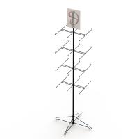 China 24 Pegs Spinner Rotatable Metal Floor Display Stands In Supermarket for sale