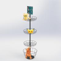 China Toy Metal Baskets Display Rack Round Wire Shelves Spinner Floor Display Stand for sale