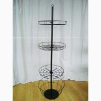 China Toy Metal Baskets Display Rack Round Wire Shelves Spinner Floor Display Stand for sale