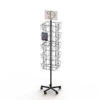 China 40 VDs Wire Pockets Books Metal Floor Spinner Display Rack for sale