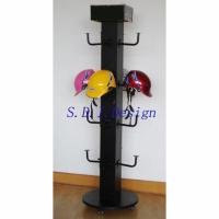 China Brand Motorcycle Helmets Wooden and Metal Display Rack with top graphic for sale
