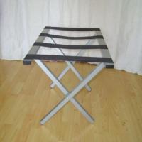 China Folding Metal Luggage Rack Sliver Hotel Luggage Stand With Straight Legs for sale