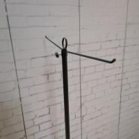 China Grocery Promotion Bags Holder Metal Floor Display Stands Two Metal Hooks Long Life for sale