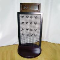 China Counter Top Metal Branded Display Stand With Turntable MDF Base for sale