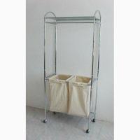 China Hotel Chrome Laundry Truck Cart With Waste Collector Bag for sale