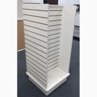 China H shape Floor Stand Slat Wall Display Panels / 4 Sides Aluminum Strip Slat Panel Display Stand for sale