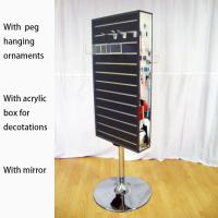 China Double Mirror Rotating MDF Slatwall Display Stand for sale