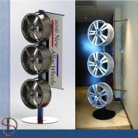 China One Side Wheels Auto Parts Display Racks With Metal Tube Frame Heavy Weight for sale