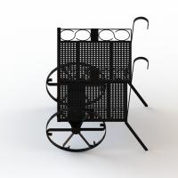 China Wine Bottles Cart Food Display Stands With Metal Wire Shelves Two Layers Promotion Wine Cart for sale