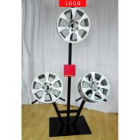 China POP Alloy Wheel Metal Auto Parts Display Racks 3 Alloy Wheel Display Stand for sale