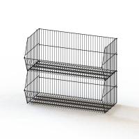 China Stackable Chrome Wire Basket Display Rack With KD Structure for sale