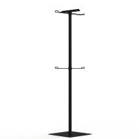 China Grocery Store Two Sides Promotion Bags Metal Floor Stand 2 Layers Wire Hooks Promotion Iron Display Rack for sale