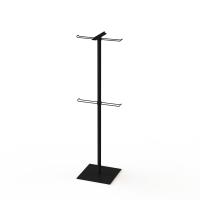 China Grocery Store Two Sides Promotion Bags Metal Floor Stand 2 Layers Wire Hooks Promotion Iron Display Rack for sale