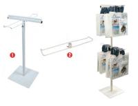 China Grocery Store Two Sides Promotion Bags Metal Floor Stand 2 Layers Wire Hooks Promotion Iron Display Rack for sale