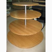 China KD Construction Maple Color MDF Wooden Retail Display Stands for sale