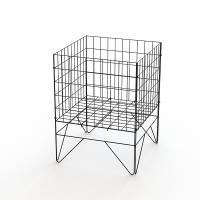 China Knock Down 4 Sides Square Wire Basket Display Stand for sale
