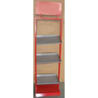 China Movable 4 Layer Metal Plate Display Racks With Casters for sale