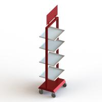 China Movable 4 Layer Metal Plate Display Racks With Casters for sale