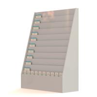 China Multiple Layers Sloped MDF Greeting Card Display Stand for sale