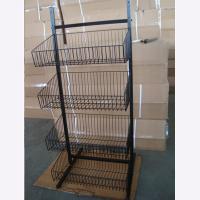 China 5 Tiers 2 Sides Floor Standing KD Metal Wire Basket Rack for sale