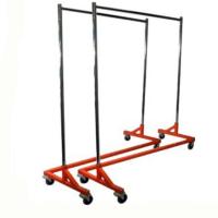 China Industrial Heavy-Duty Metal Clothing Display Rack Free Standing Z Shaped Base for sale