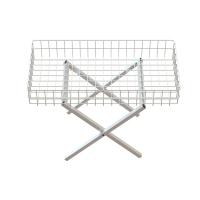China Folding Metal Wire Mobile Dump Table With Square Tube Foot for sale