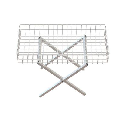 China Folding Metal Wire Mobile Dump Table With Square Tube Foot for sale