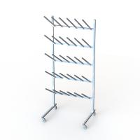 China 30 Pair Steel Mobile Chrome Hotel Display Stand KD Knockdown for sale