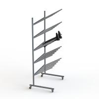 China 30 Pair Steel Mobile Chrome Hotel Display Stand KD Knockdown for sale