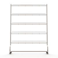 China Wire Sloped Shelves Shoe Rack Floor Standing Multiple Layer Chrome Layer Stand for Shoes for sale