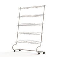 China Wire Sloped Shelves Shoe Rack Floor Standing Multiple Layer Chrome Layer Stand for Shoes for sale
